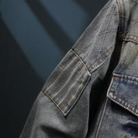 China Washed Solid Color Long Sleeve biker jacket wholesale Lapel Collar Vintage Color Custom (JK527) for sale