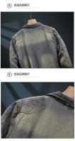 China Washed Solid Color Long Sleeve biker jacket wholesale Lapel Collar Vintage Color Custom (JK527) for sale