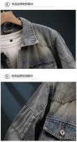 China Washed Solid Color Long Sleeve biker jacket wholesale Lapel Collar Vintage Color Custom (JK527) for sale