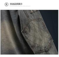 China Washed Solid Color Long Sleeve biker jacket wholesale Lapel Collar Vintage Color Custom (JK527) for sale