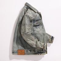 China Daily Washed Long Sleeve mens denim jacket wholesale Lapel Collar Vintage Color Custom (JK527) for sale