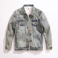 China Daily Washed Long Sleeve mens denim jacket wholesale Lapel Collar Vintage Color Custom (JK527) for sale
