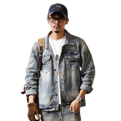 China Windproof Fabric Hem Stone Wash biker jacket wholesale Long Sleeve Lapel Collar Custom (JK527) for sale