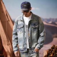 China Windproof Fabric Hem Stone Wash biker jacket wholesale Long Sleeve Lapel Collar Custom (JK527) for sale