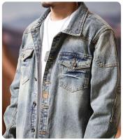 China Windproof Fabric Hem Stone Wash biker jacket wholesale Long Sleeve Lapel Collar Custom (JK527) for sale