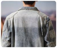 China Windproof Fabric Hem Stone Wash biker jacket wholesale Long Sleeve Lapel Collar Custom (JK527) for sale