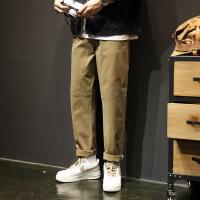 China Khaki Daily Washed cargo pants wholesale price Mid Waist Breathable Custom (HY607) for sale