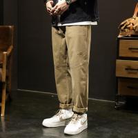 China Khaki Daily Washed cargo pants wholesale price Mid Waist Breathable Custom (HY607) for sale