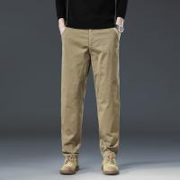 China Regular Khaki Daily Washed cargo pants wholesale price Mid Waist Solid Color Custom (HY607) for sale