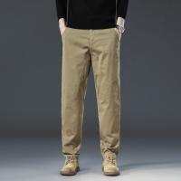 China Regular Khaki Daily Washed cargo pants wholesale price Mid Waist Solid Color Custom (HY607) for sale