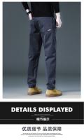 China Regular Khaki Daily Washed cargo pants wholesale price Mid Waist Solid Color Custom (HY607) for sale