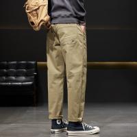 China Youth Trend Khaki Daily Washed cargo pants wholesale price Mid Waist Solid Color Custom (HY607) for sale