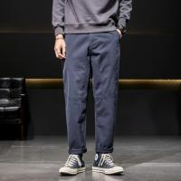 China Youth Trend Khaki Daily Washed cargo pants wholesale price Mid Waist Solid Color Custom (HY607) for sale