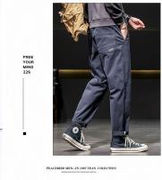 China Youth Trend Khaki Daily Washed cargo pants wholesale price Mid Waist Solid Color Custom (HY607) for sale