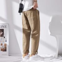 China Khaki Daily Washed jogger pants wholesale Casual Slight Stretch Custom (HY607) for sale