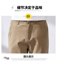 China Khaki Daily Washed jogger pants wholesale Casual Slight Stretch Custom (HY607) for sale