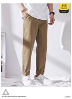 China Khaki Daily Washed jogger pants wholesale Casual Slight Stretch Custom (HY607) for sale