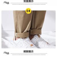 China Khaki Daily Washed jogger pants wholesale Casual Slight Stretch Custom (HY607) for sale