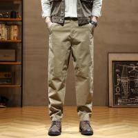 China Urban Fashion Khaki Daily Washed cargo pants wholesale price Mid Waist Solid Color Custom (HY607) for sale