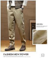 China Urban Fashion Khaki Daily Washed cargo pants wholesale price Mid Waist Solid Color Custom (HY607) for sale