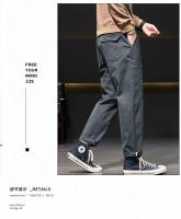 China Khaki Dark Grey Daily Washed Mid Waist cargo pants wholesale price Solid Color Youth Trend Custom (HY606) for sale