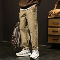 China Dark Grey Khaki Daily Washed Mid Waist jogger pants wholesale Solid Color Urban Fashion Custom (HY606) for sale