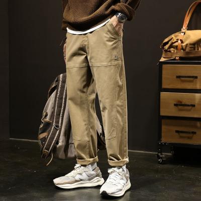 China Dark Grey Khaki Daily Washed Mid Waist jogger pants wholesale Solid Color Urban Fashion Custom (HY606) for sale