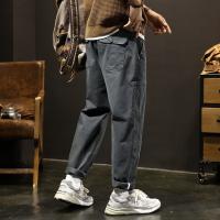 China Dark Grey Khaki Daily Washed Mid Waist jogger pants wholesale Solid Color Urban Fashion Custom (HY606) for sale