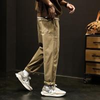 China Dark Grey Khaki Daily Washed Mid Waist jogger pants wholesale Solid Color Urban Fashion Custom (HY606) for sale