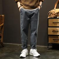 China Dark Grey Khaki Daily Washed Mid Waist jogger pants wholesale Solid Color Urban Fashion Custom (HY606) for sale
