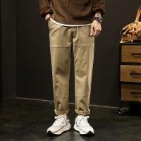 China Dark Grey Khaki Daily Washed Mid Waist jogger pants wholesale Solid Color Urban Fashion Custom (HY606) for sale
