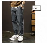 China Dark Grey Khaki Daily Washed Mid Waist jogger pants wholesale Solid Color Urban Fashion Custom (HY606) for sale