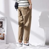 China Dark Grey Khaki Regular Daily Washed Mid Waist jogger pants wholesale Urban Fashion Slight Stretch Custom (HY606) for sale