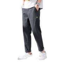 China Dark Grey Khaki Regular Daily Washed Mid Waist jogger pants wholesale Urban Fashion Slight Stretch Custom (HY606) for sale