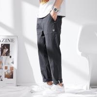 China Dark Grey Khaki Regular Daily Washed Mid Waist jogger pants wholesale Urban Fashion Slight Stretch Custom (HY606) for sale
