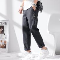China Dark Grey Khaki Regular Daily Washed Mid Waist jogger pants wholesale Urban Fashion Slight Stretch Custom (HY606) for sale