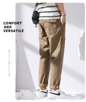 China Dark Grey Khaki Regular Daily Washed Mid Waist jogger pants wholesale Urban Fashion Slight Stretch Custom (HY606) for sale