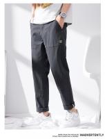 China Dark Grey Khaki Regular Daily Washed Mid Waist jogger pants wholesale Urban Fashion Slight Stretch Custom (HY606) for sale