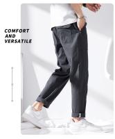 China Dark Grey Khaki Regular Daily Washed Mid Waist jogger pants wholesale Urban Fashion Slight Stretch Custom (HY606) for sale