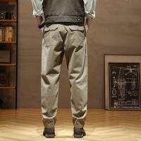 China Khaki Dark Grey Daily Washed Mid Waist jogger pants wholesale Breathable Solid Color Custom (HY606) for sale