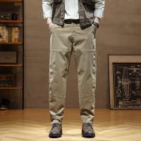 China Khaki Dark Grey Daily Washed Mid Waist jogger pants wholesale Breathable Solid Color Custom (HY606) for sale