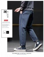 China #1154 Daily Washed Mid Waist jogger pants wholesale Khaki Navy Solid Color Custom (HY604) for sale