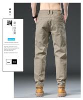 China #5419 Daily Washed Mid Waist mens pants wholesale Blue Khaki Solid Color Custom (HY604) for sale