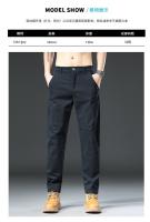 China #5419 Daily Washed Mid Waist mens pants wholesale Blue Khaki Solid Color Custom (HY604) for sale