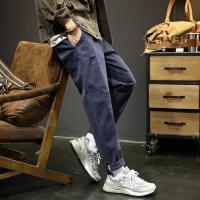 China #8476 Daily Washed Mid Waist jogger pants wholesale Khaki Navy Breathable Custom (HY604) for sale