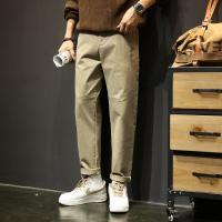 China #8476 Daily Washed Mid Waist jogger pants wholesale Khaki Navy Breathable Custom (HY604) for sale