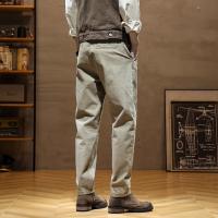 China #8973 Daily Washed Mid Waist jogger pants wholesale Khaki Navy Solid Color Custom (HY604) for sale