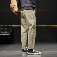 China #1094 Daily Washed Mid Waist mens pants wholesale Khaki Grey Youth Trend Custom (HY603) for sale