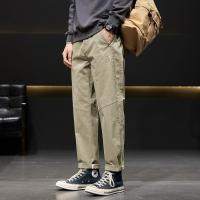 China #1094 Daily Washed Mid Waist mens pants wholesale Khaki Grey Youth Trend Custom (HY603) for sale