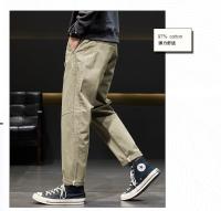 China #1094 Daily Washed Mid Waist mens pants wholesale Khaki Grey Youth Trend Custom (HY603) for sale